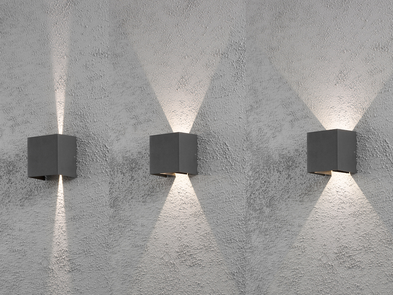 2er SET - Moderne ALU LED Wandleuchten für außen, IP54 / meine ...
